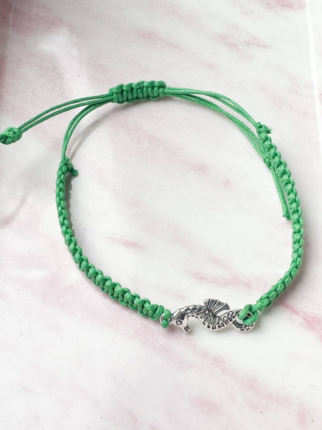 Sea Horse Charm Bracelet, Braided Bracelet Cord Bracelet, Sea Horse ...