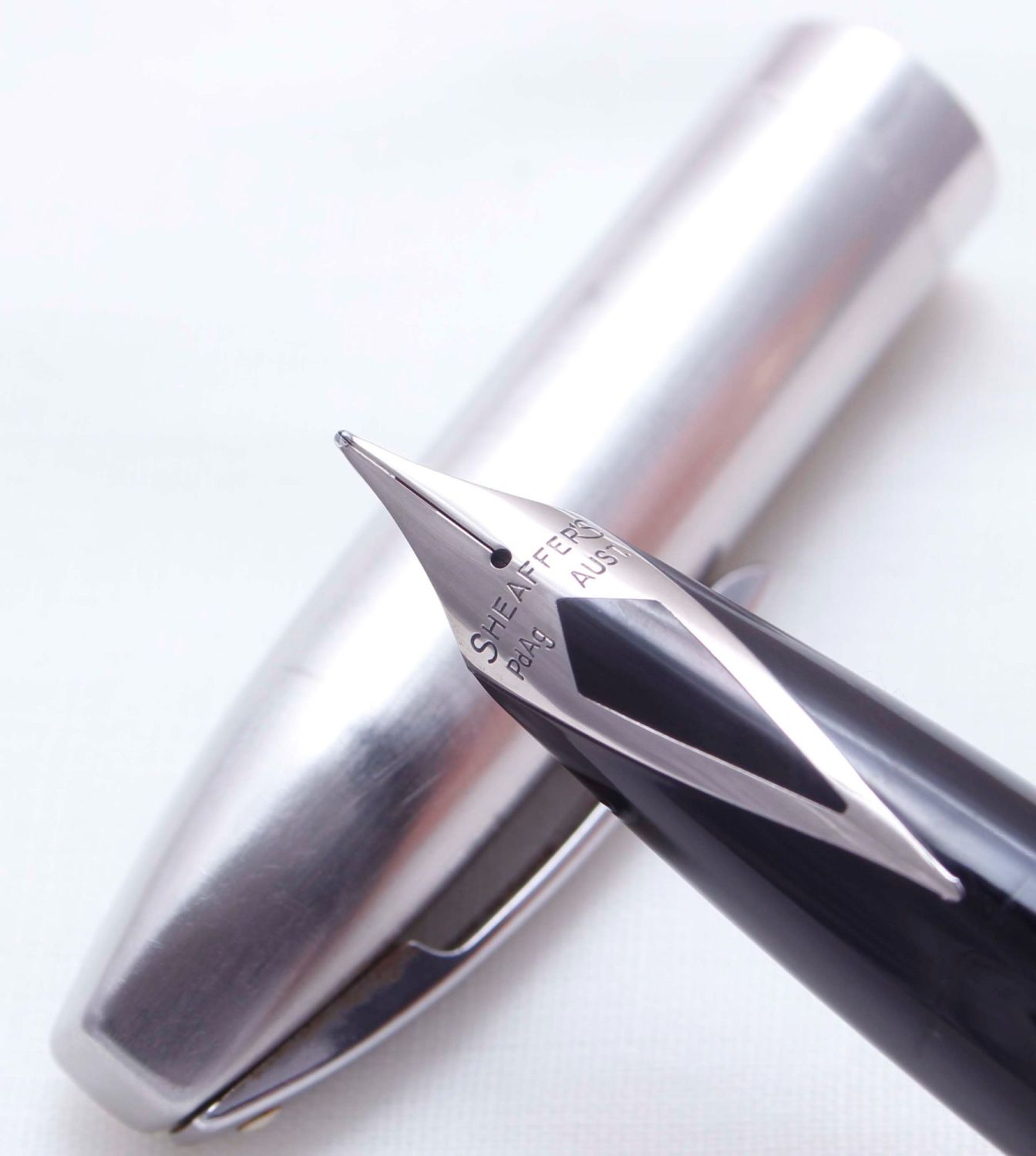 3469 Sheaffer PFM II Fountain Pen in Black with a Stainless Steel Cap ...