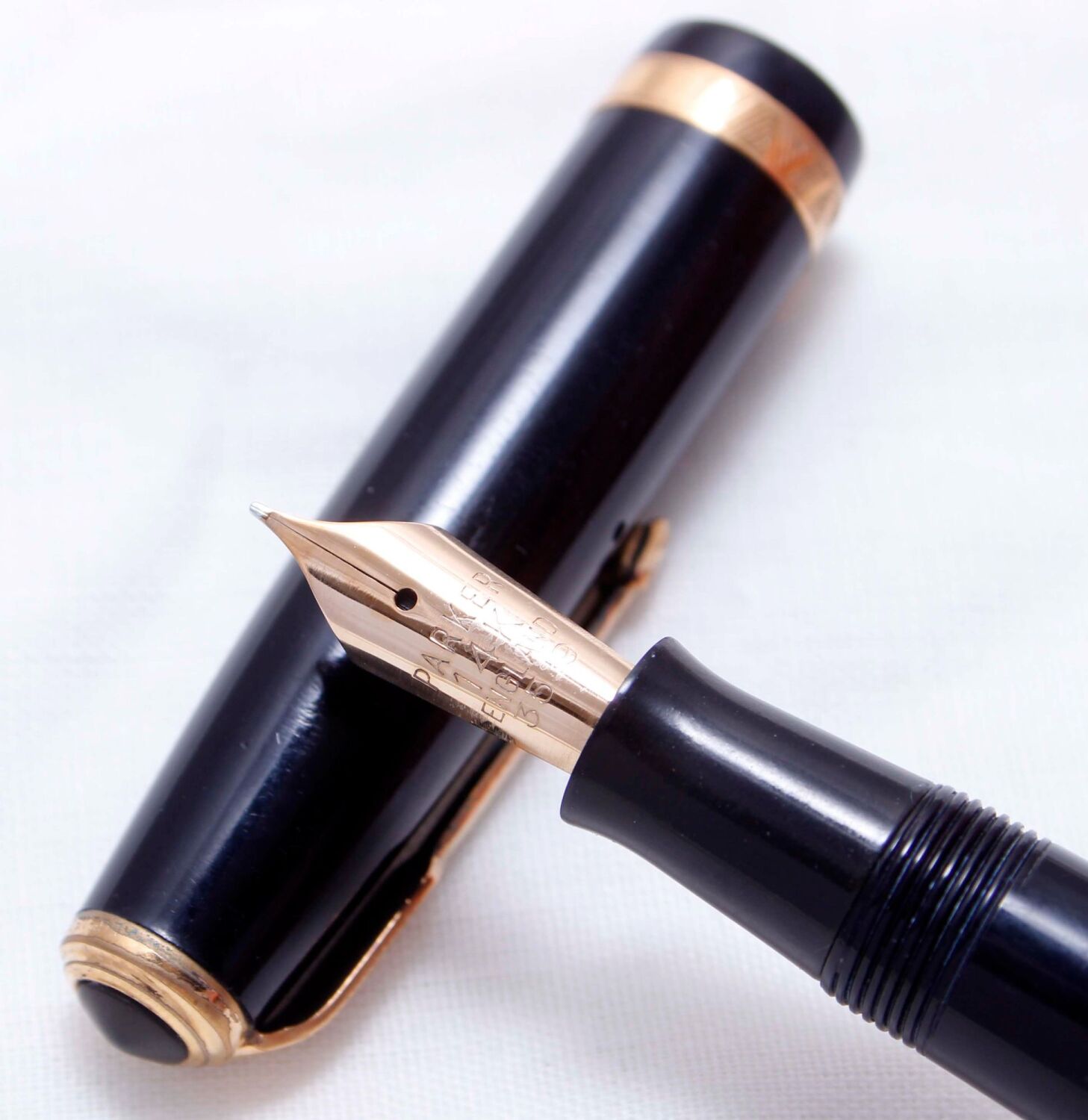 3990 Parker Duofold AF Button Filler in Classic Black. Medium FIVE STAR ...