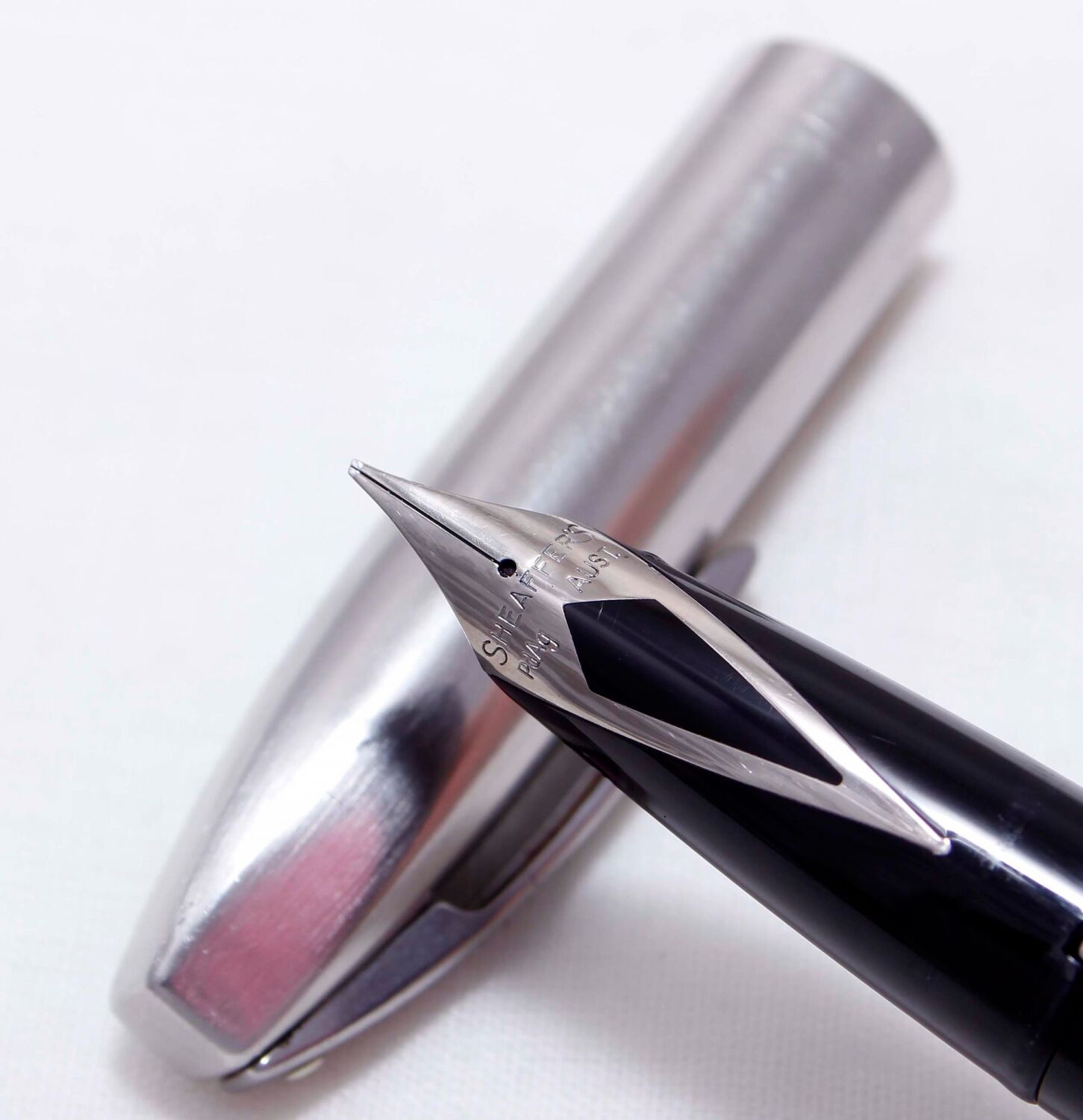 3970 Sheaffer PFM II Fountain Pen in Black with a Stainless Steel Cap ...