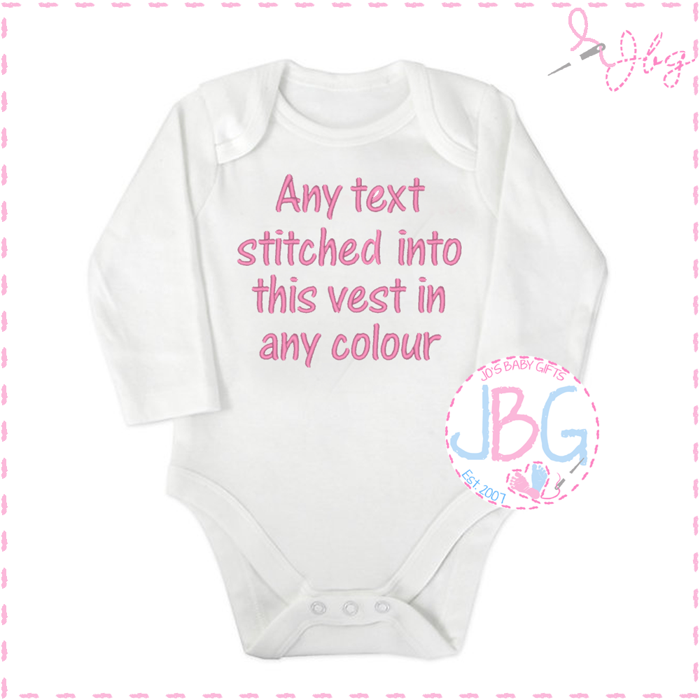 .Personalised - Any Text - Long Sleeve Vest