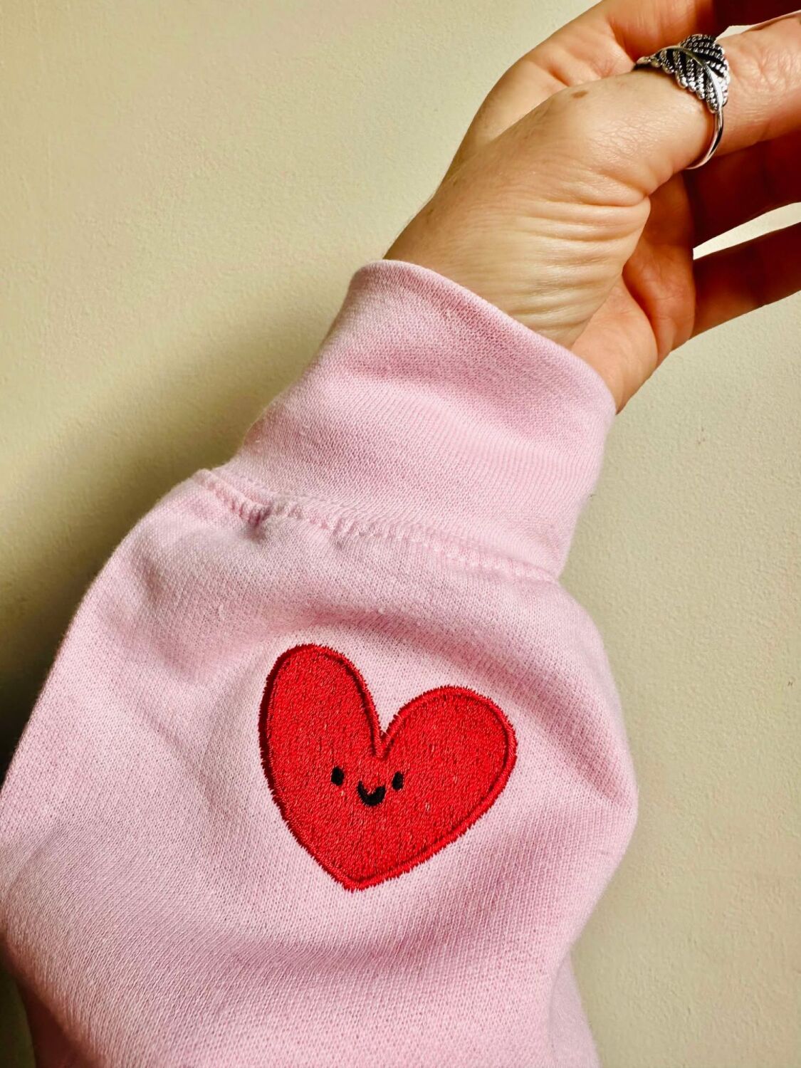 Red Smiley Heart Sleeve Addition