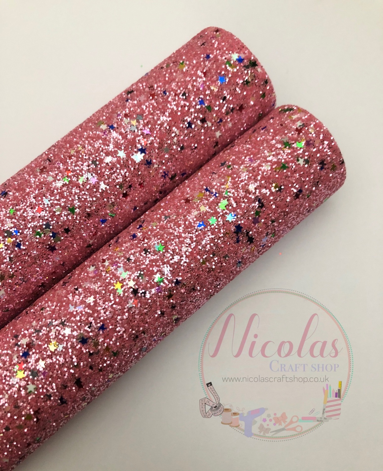 pink glitter star sequin fine glitter sheet