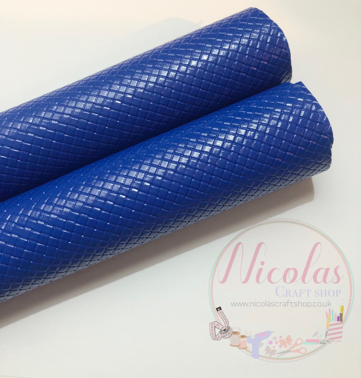 Royal blue pattern a4 leather