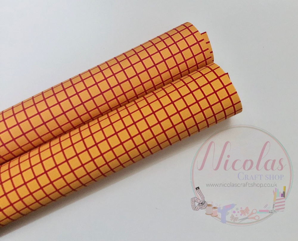 yellow pattern cross check patterned printed canvas sheet