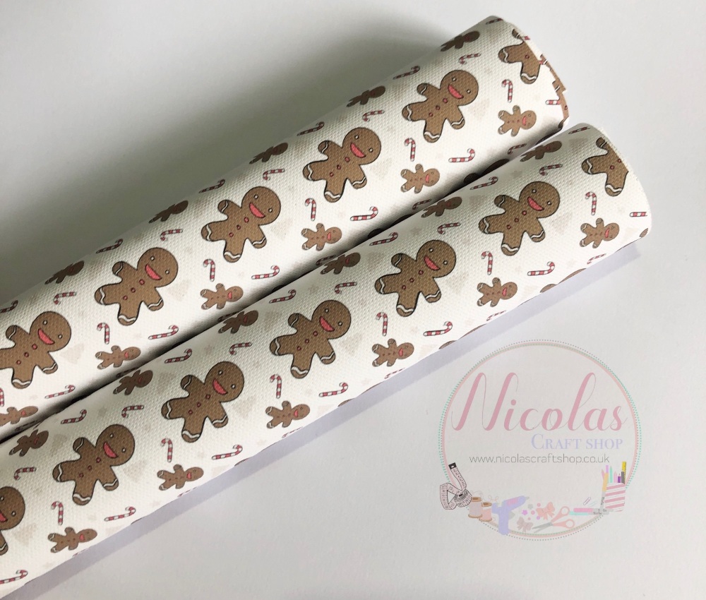 gingerbread candy cane christmas printed canvas sheet