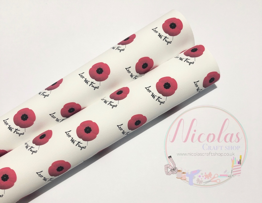 poppy flower printed canvas sheet remembrance