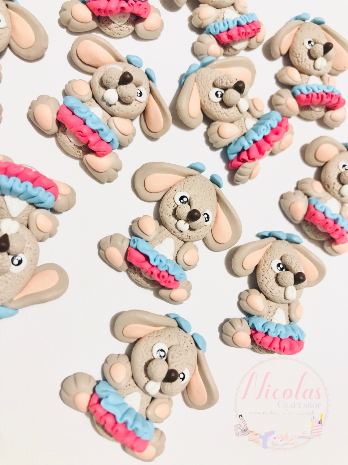 The goofy rabbit mouse bunny Easter polymer clay