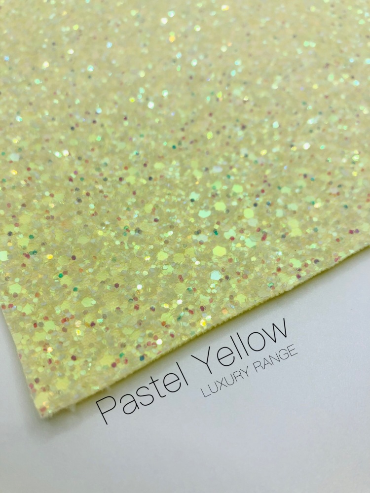luxury pastel yellow frosted chunky glitter fabric