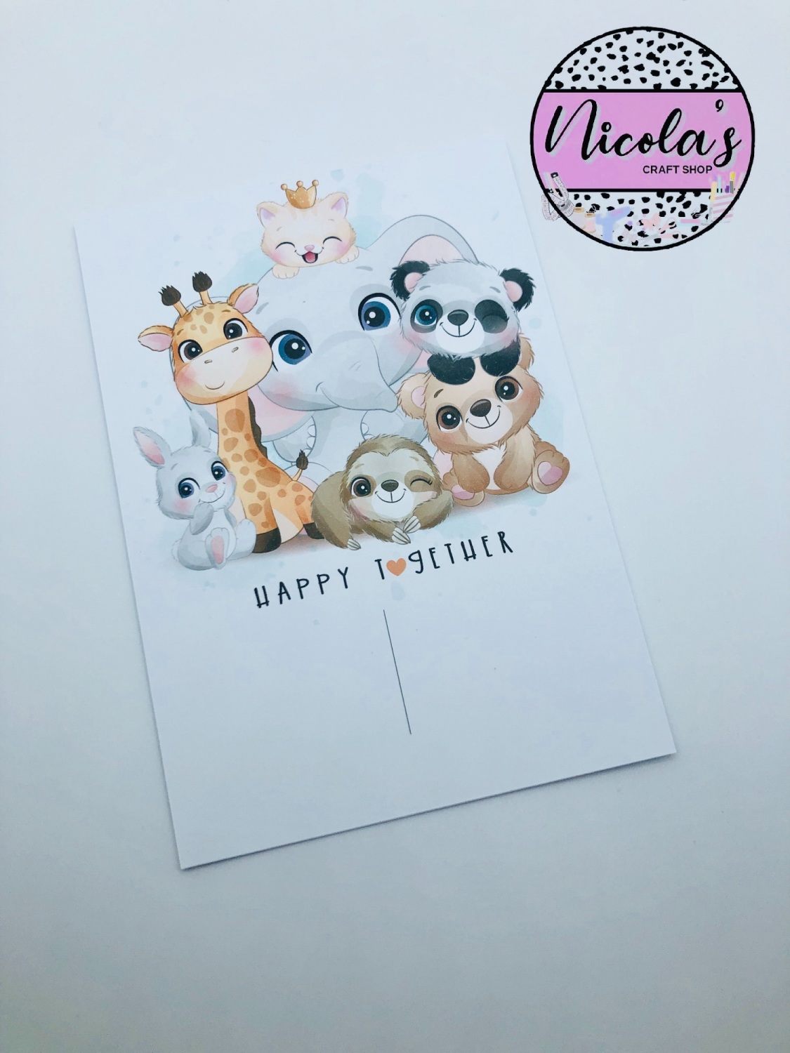 tee pee animal safari jungle printed display bow cards