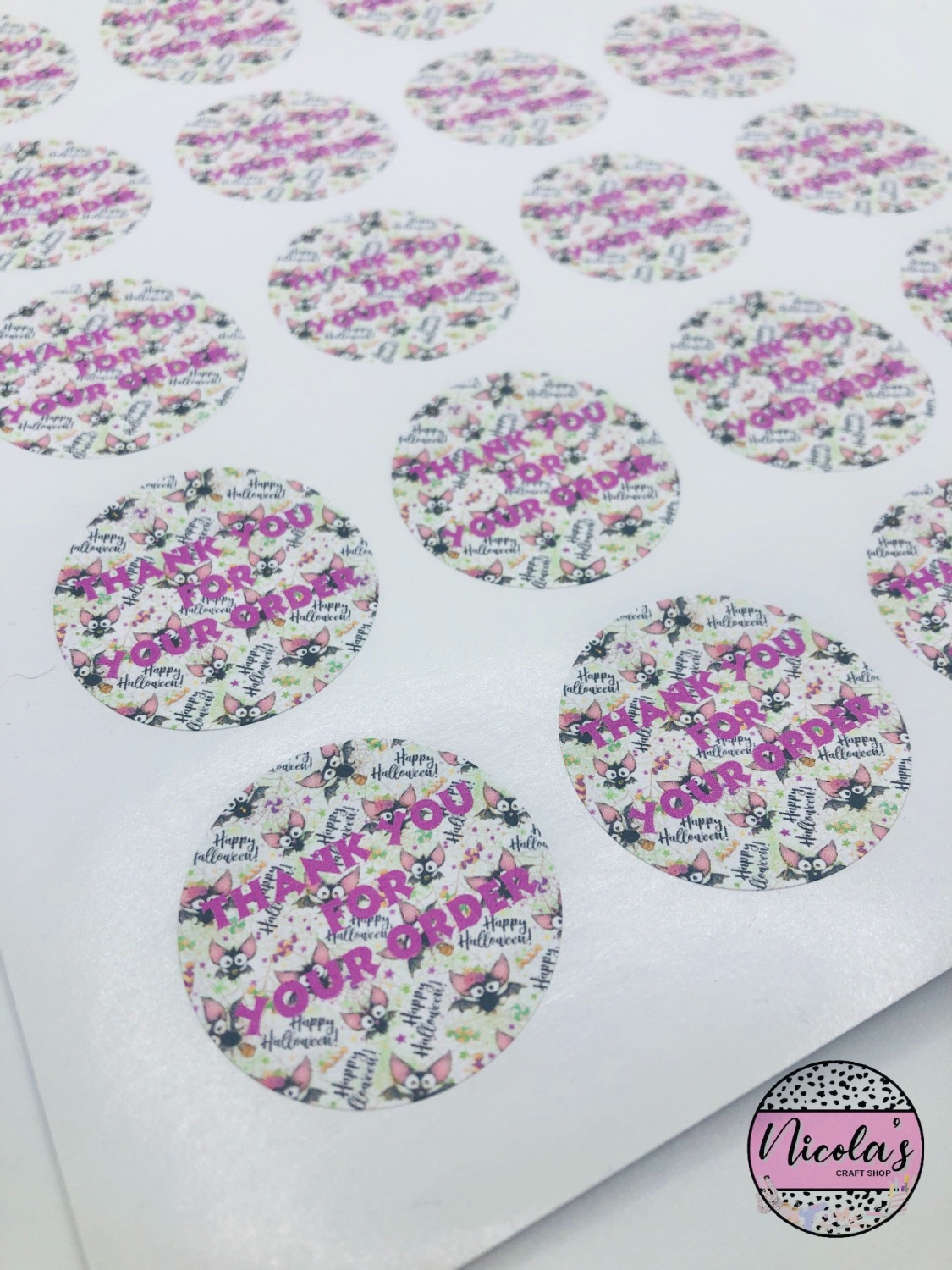 happy halloween bat printed stickers sticker