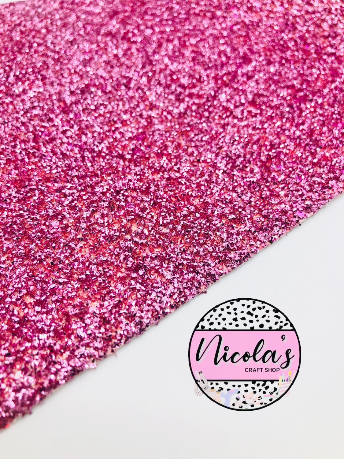 TINSEL CHRISTMAS CHUNKY FABRIC SHEET PINK RED