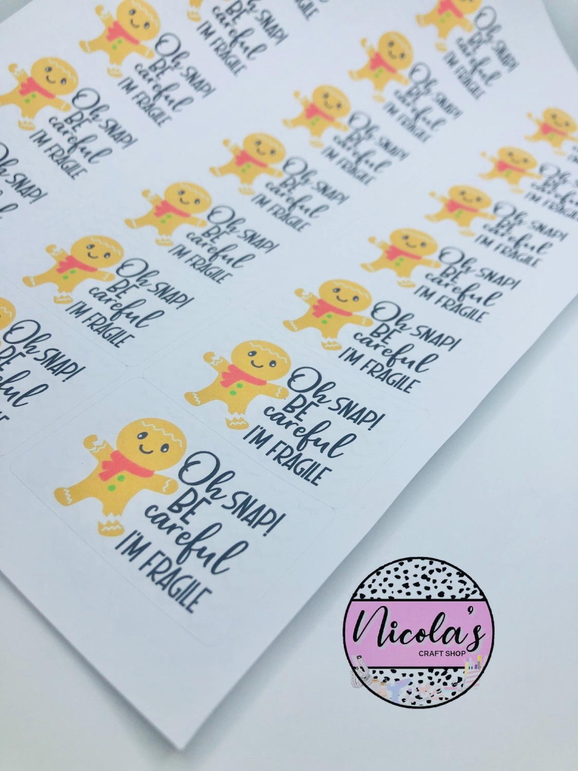 delivery sticker personalised logo christmas fragile sticker