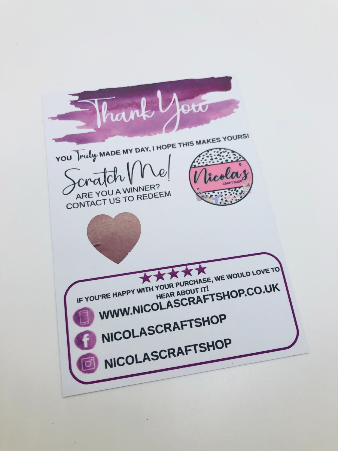 Scratch me personalised business cards business incentive cards reward ...