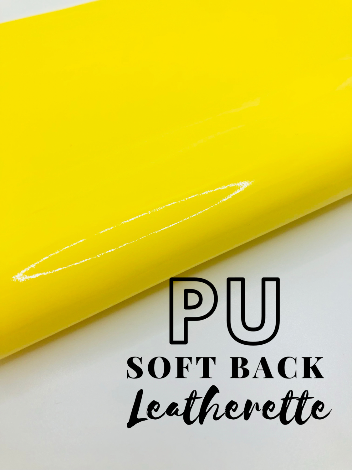 PU soft leatherette gloss patent yellow