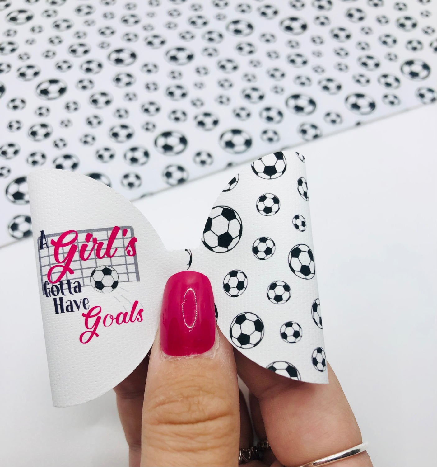 A girls gotta have goals PRE CUT BOW LOOP