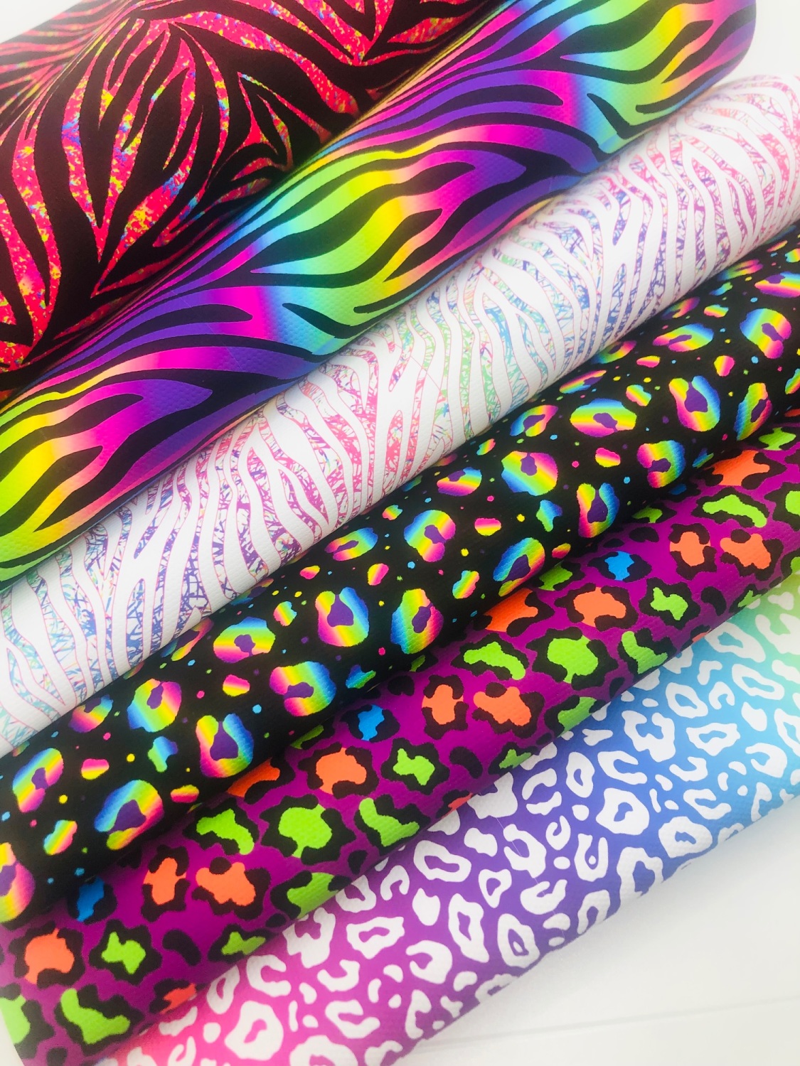 bright animal print leopard tiger zebra bright rainbow printed canvas ...