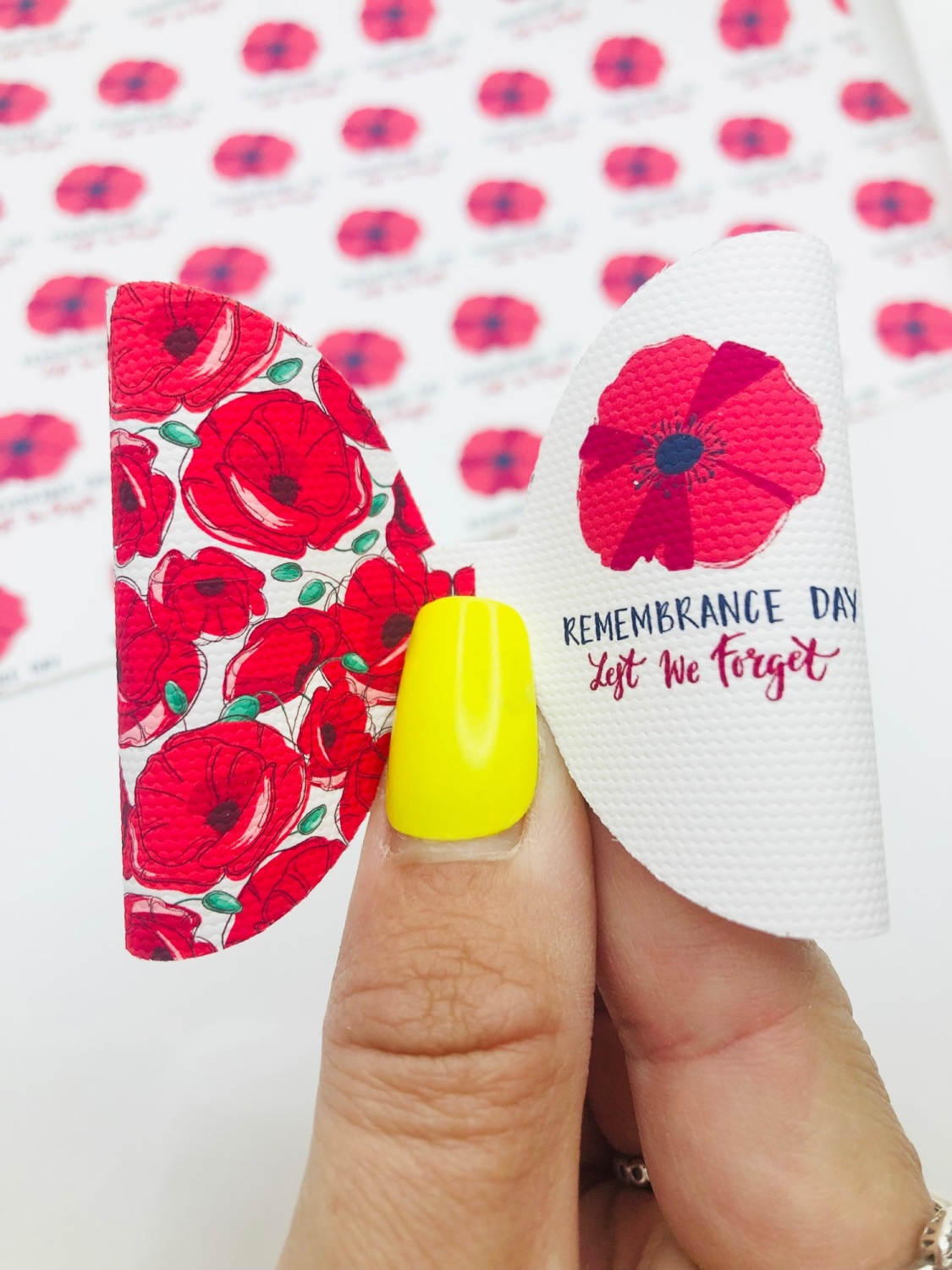 lest we forget poppy collage pre cut bow loop