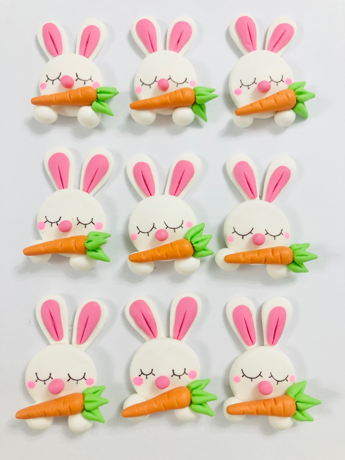 bow carrot easter bunny rabbit polymer clay