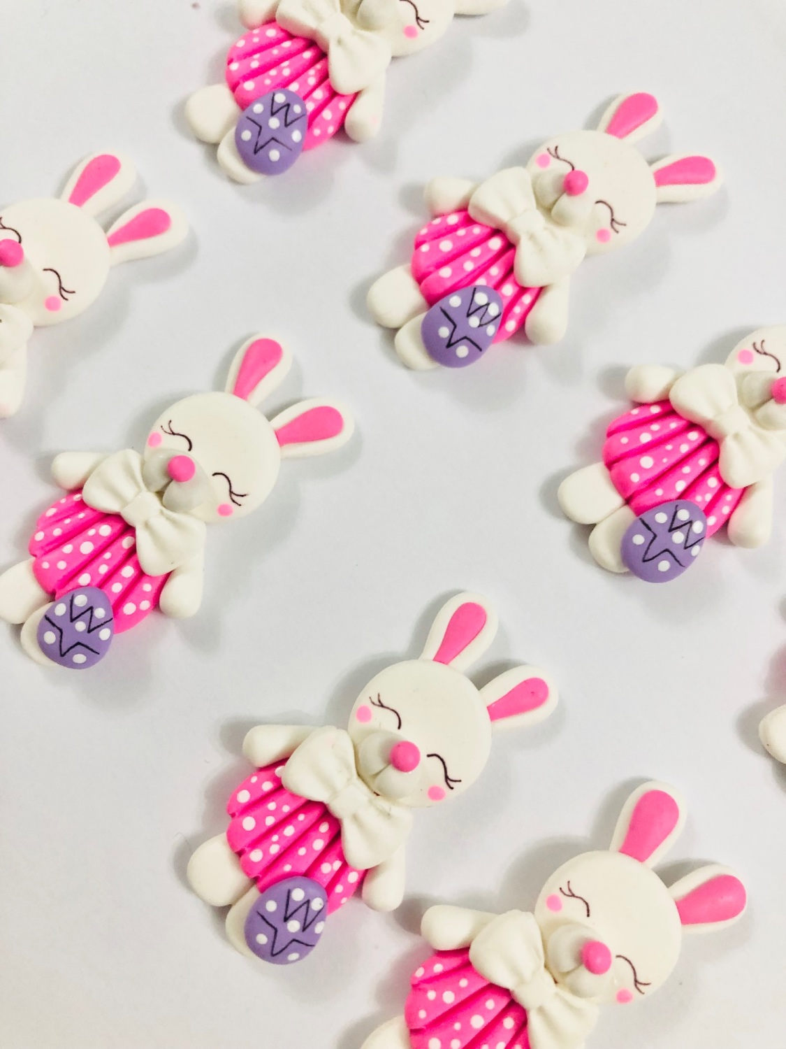 pink dress rabbit easter bunny rabbit polymer clay