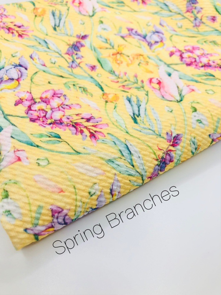 Spring branches tropical floral spring flowers rainbow bright pattern ...