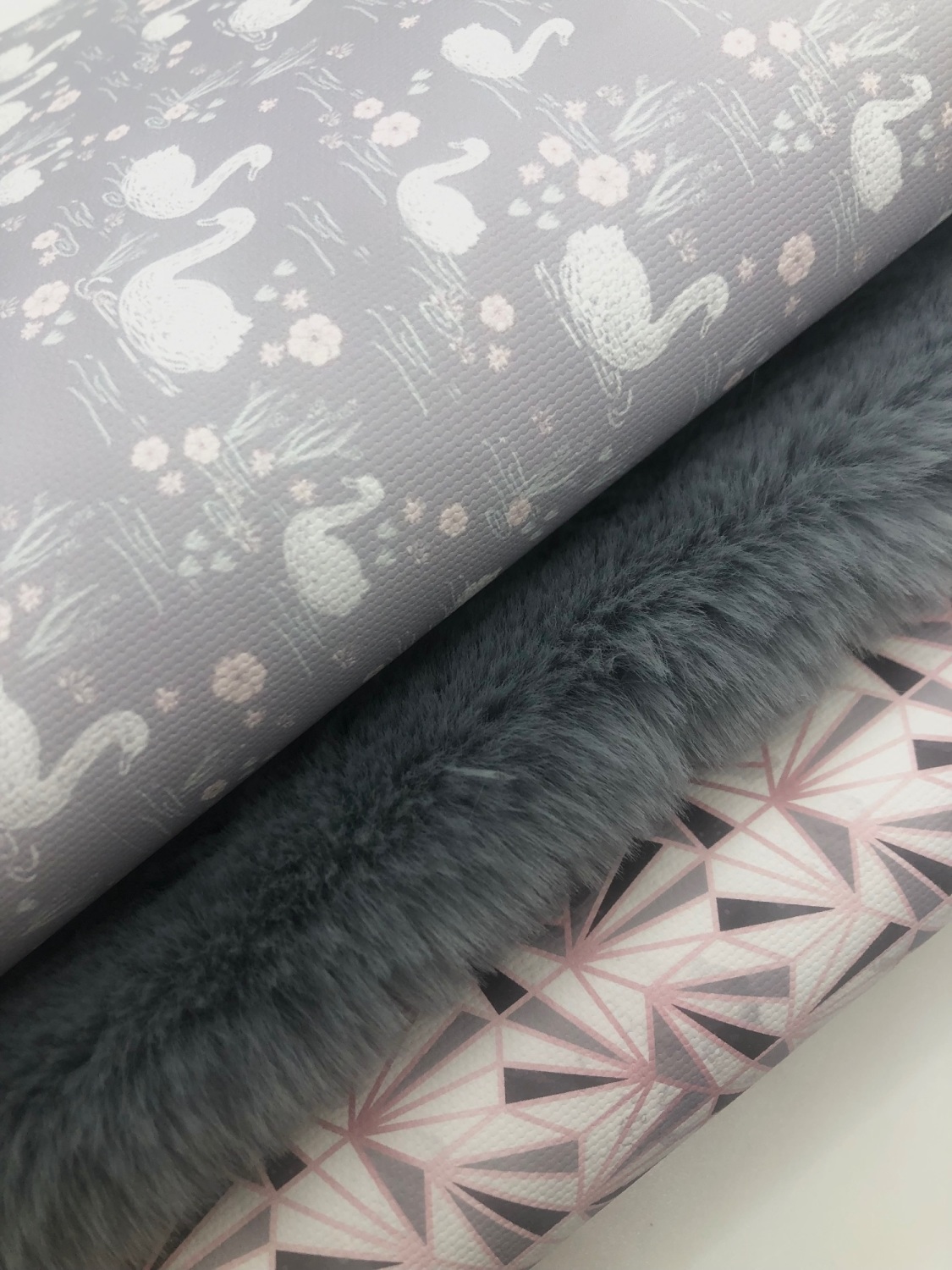 grey swan geo fur printed canvas fabric bundle fiver friday
