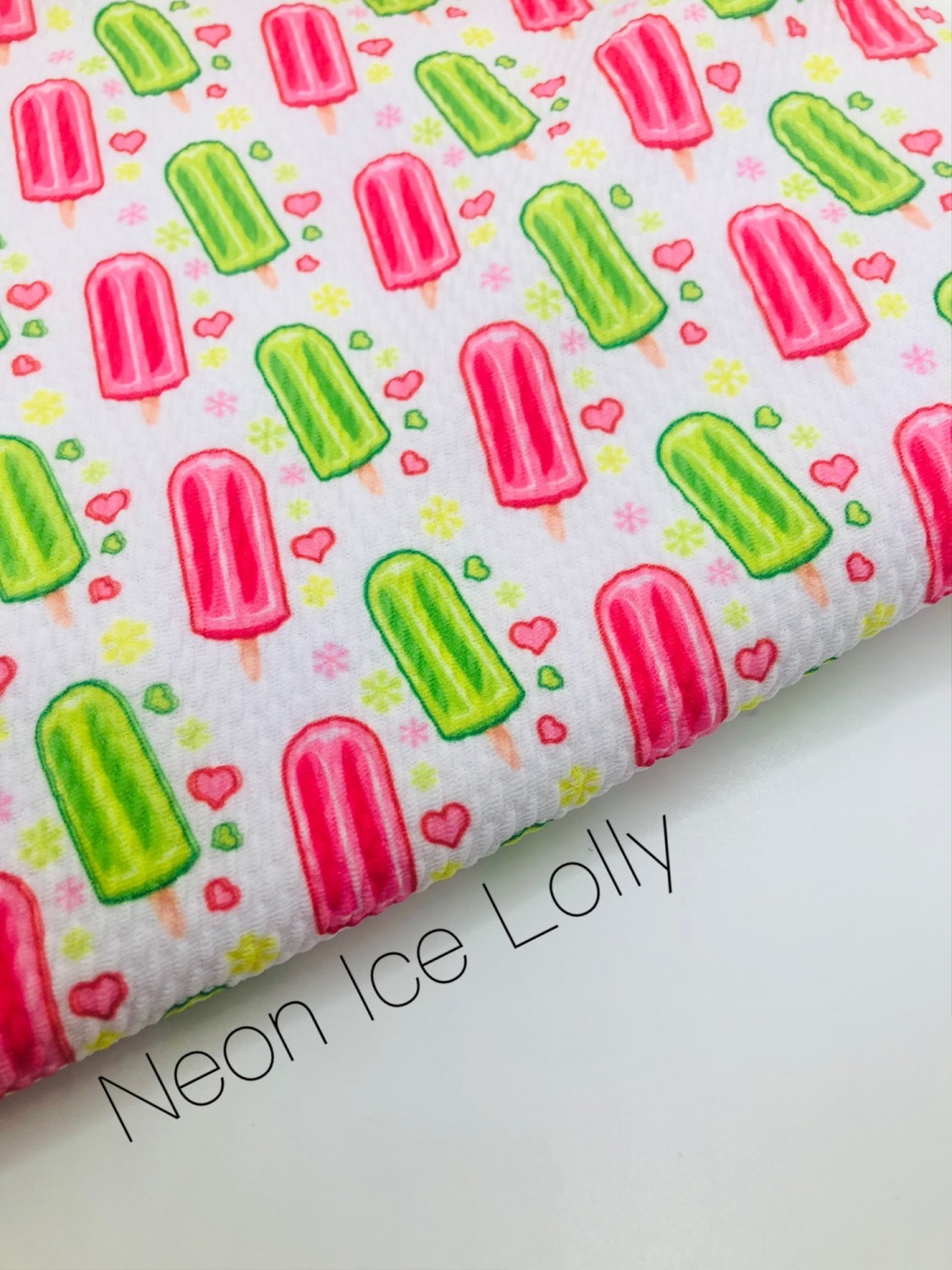 neon ice lolly lollies summer bright pattern printed bullet fabric