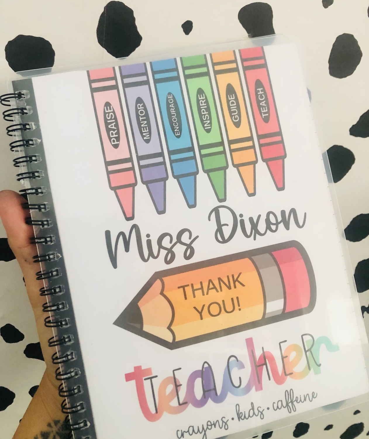 teacher crayon pencil crayons kids caffeine book personalised ...