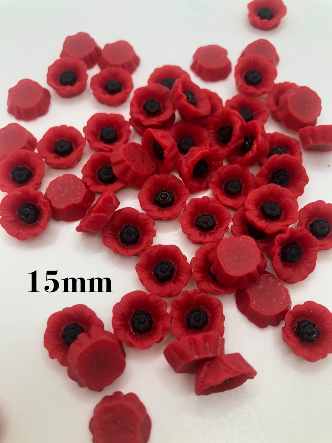 poppy rememberance day poppy embellishment resin 3d
