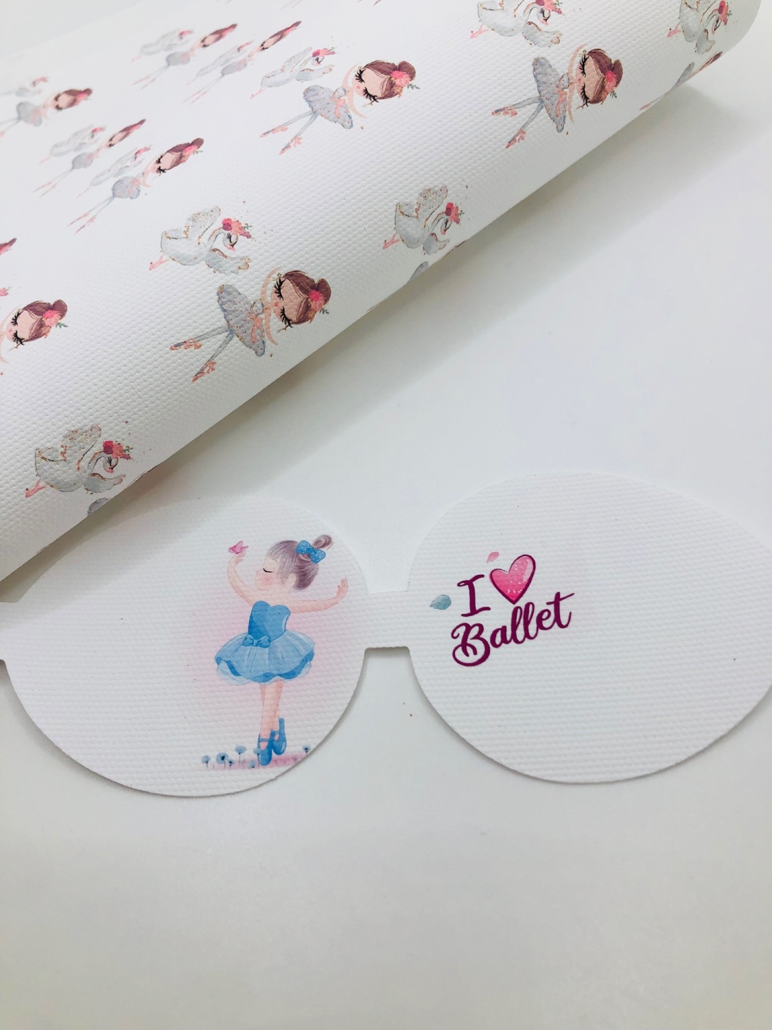 Ballerina blue I love ballet slipper dance pre cut bow loop