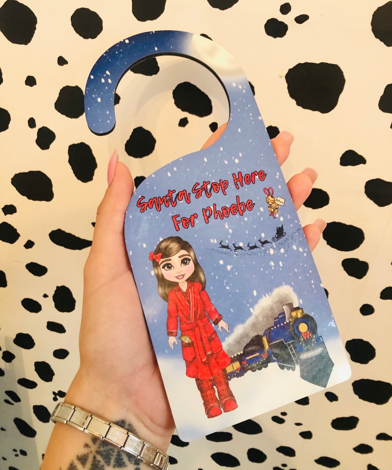 santa stop here door sign plaque sign present gift