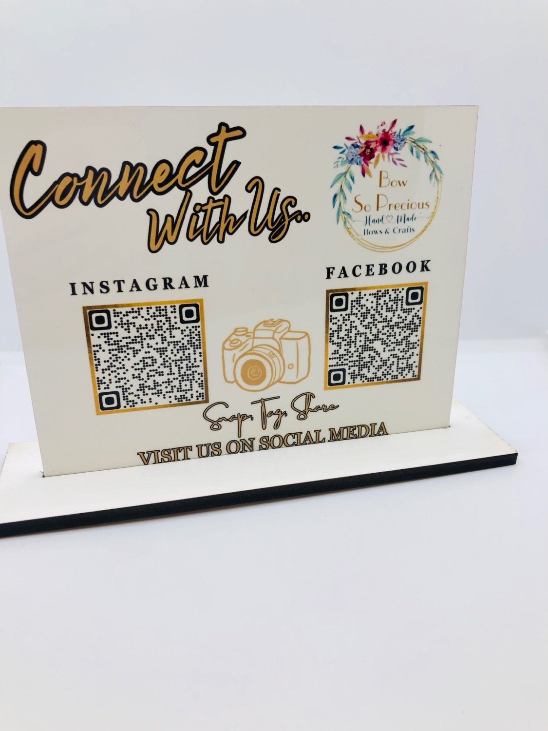 Business personalised logo sign qr code scannable business stand stall