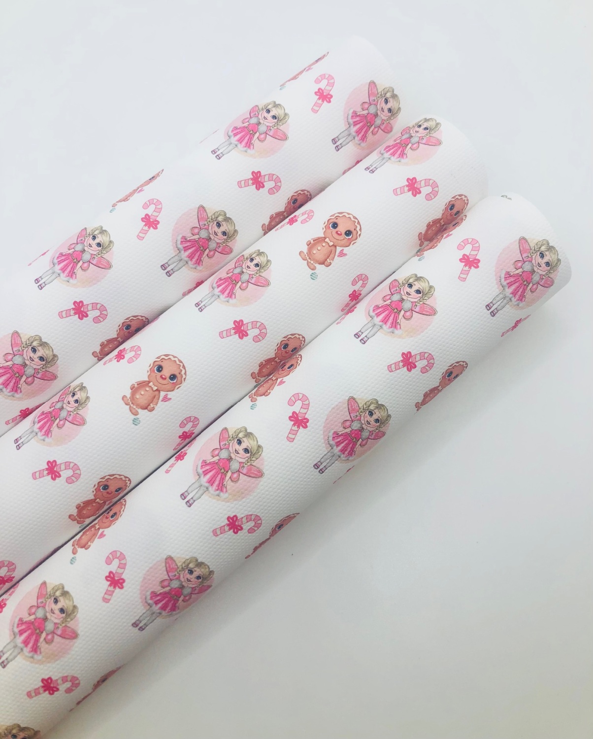 Pretty pink fairy gingerbread christmas dolly girl printed canvas sheet