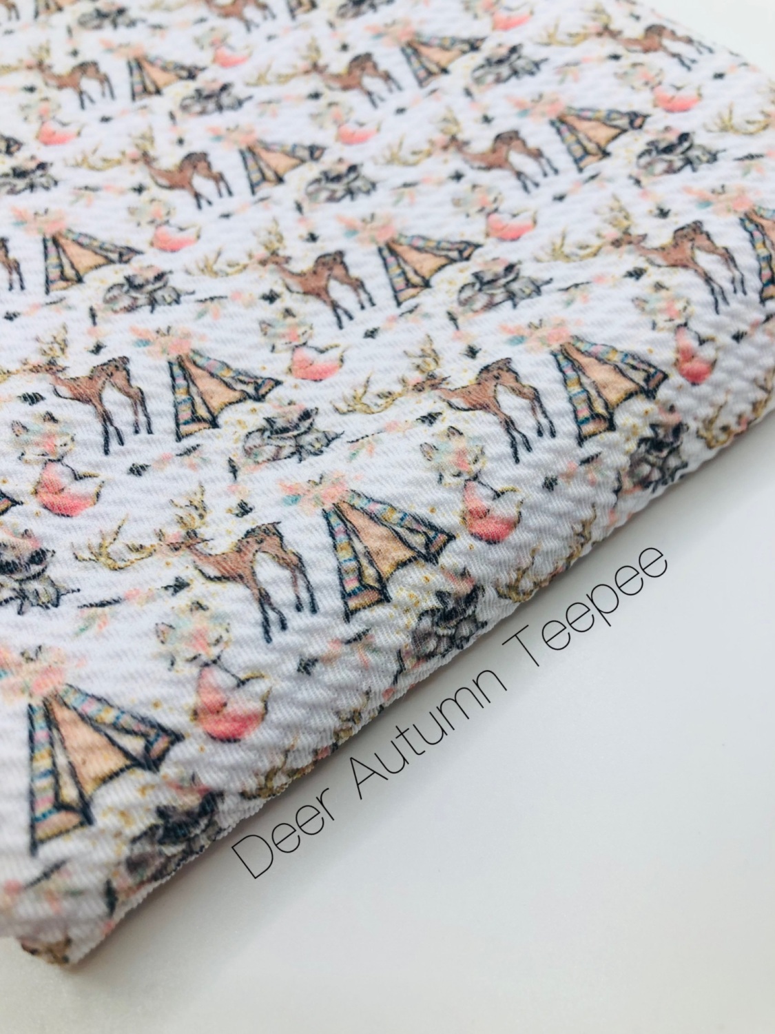 Animal deer autumn teepee pattern printed bullet fabric