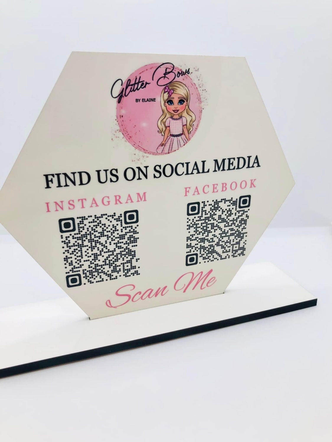 Business personalised logo sign qr code scannable business stand stall