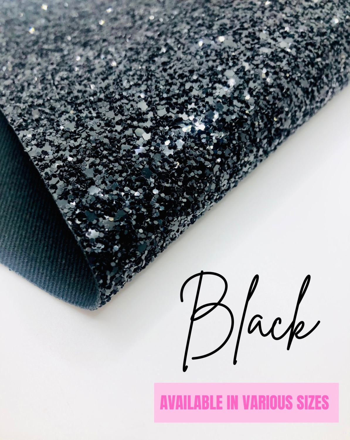 black luxury chunky glitter fabric