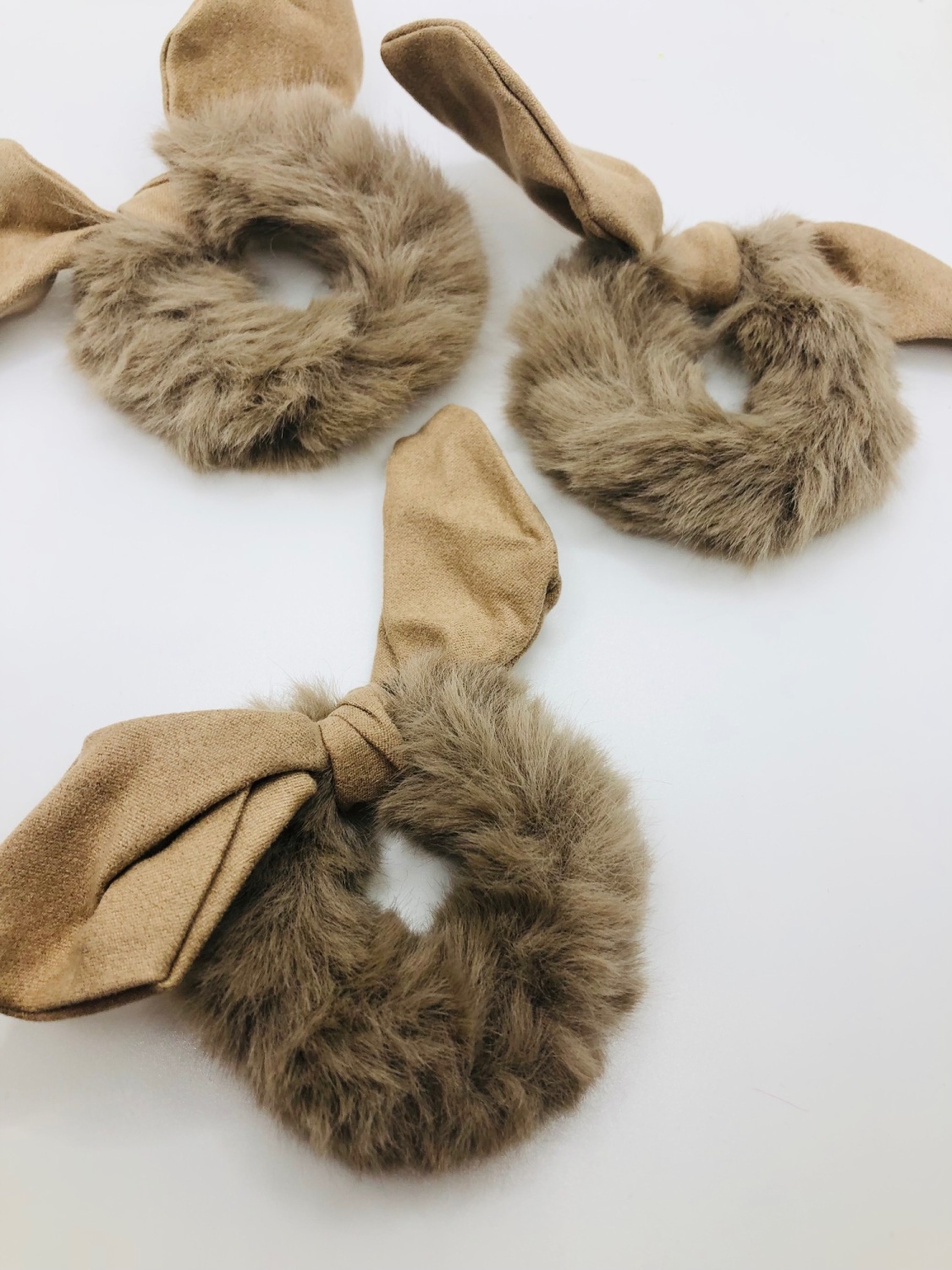 bunny ear scrunchie fur bobble wholesale ready made