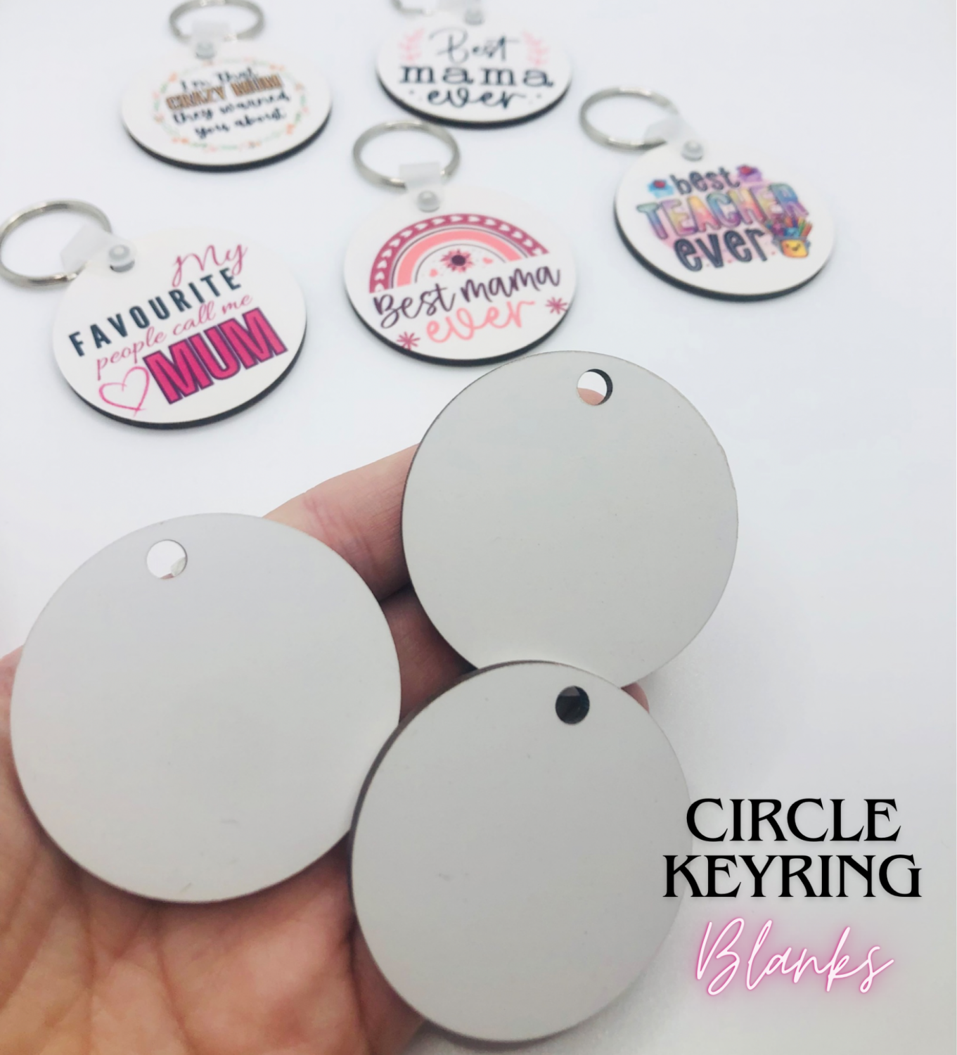 Blank sublimation circle mini keyring