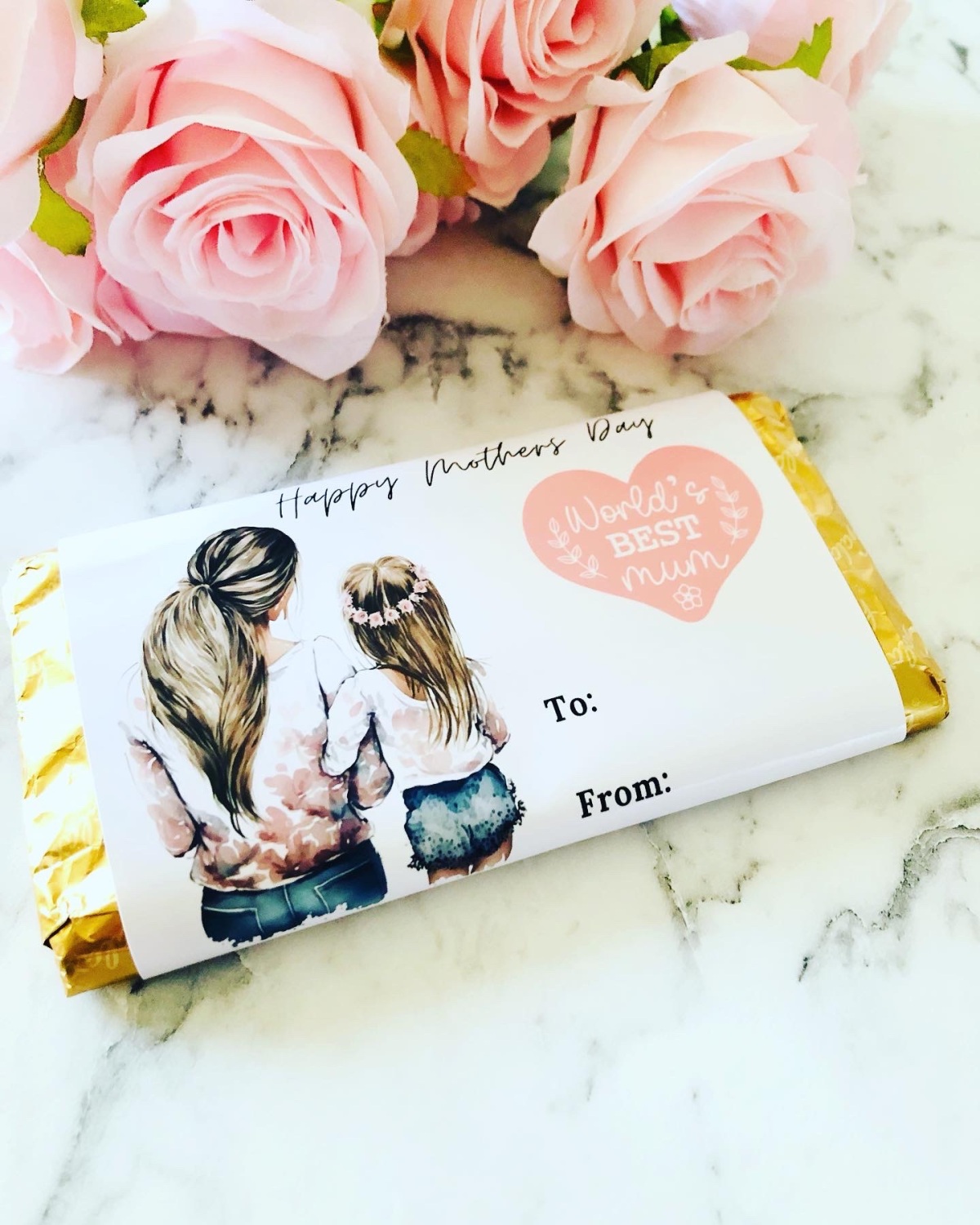 Personalised Mother’s Day worlds best mum chocolate bar galaxy ...