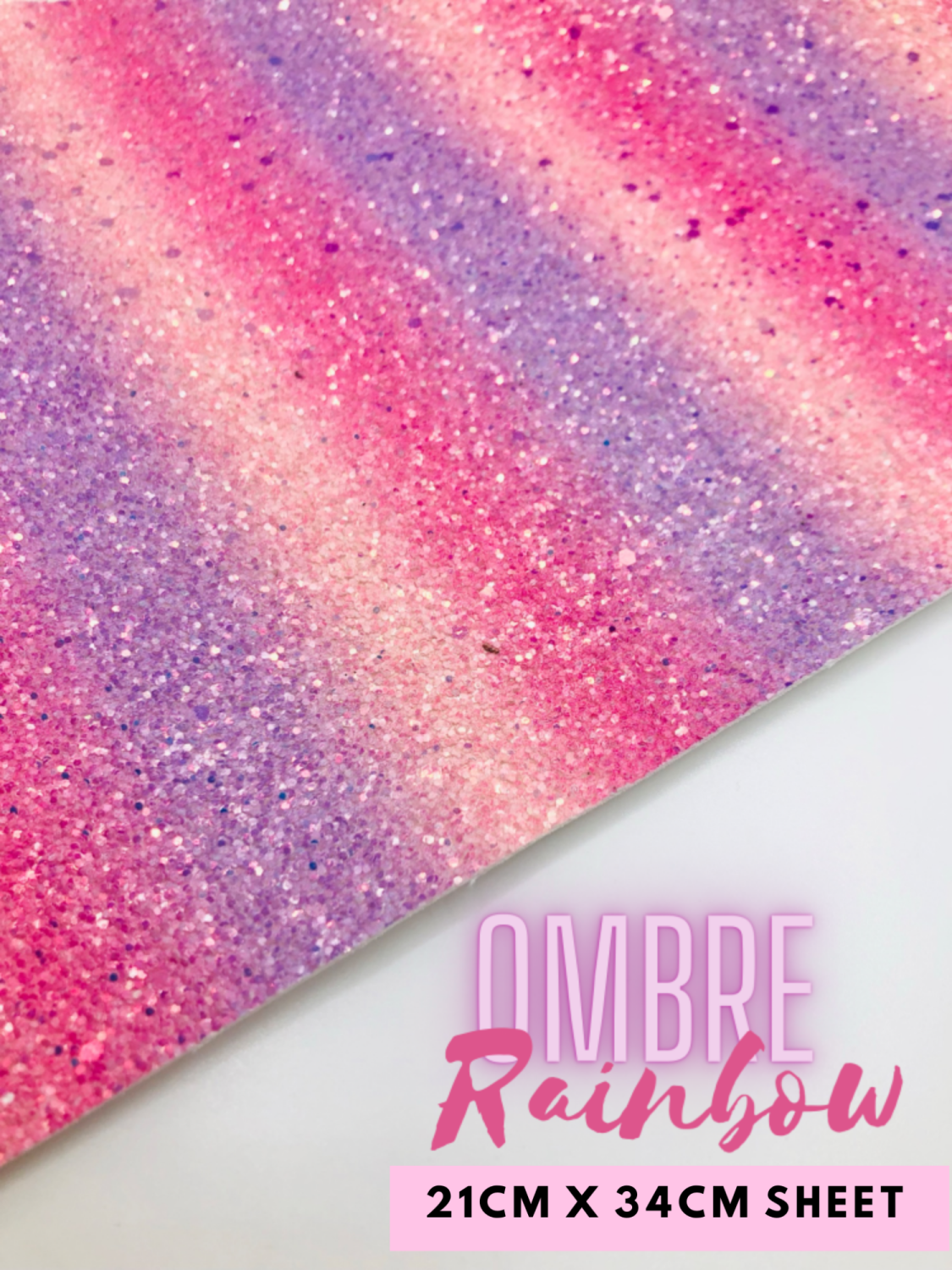 ombre pink purple peach chunky glitter fabric sheet