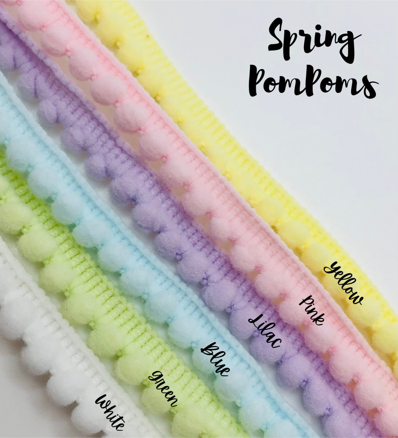 Pastel pom pom ribbon trimming trim spring