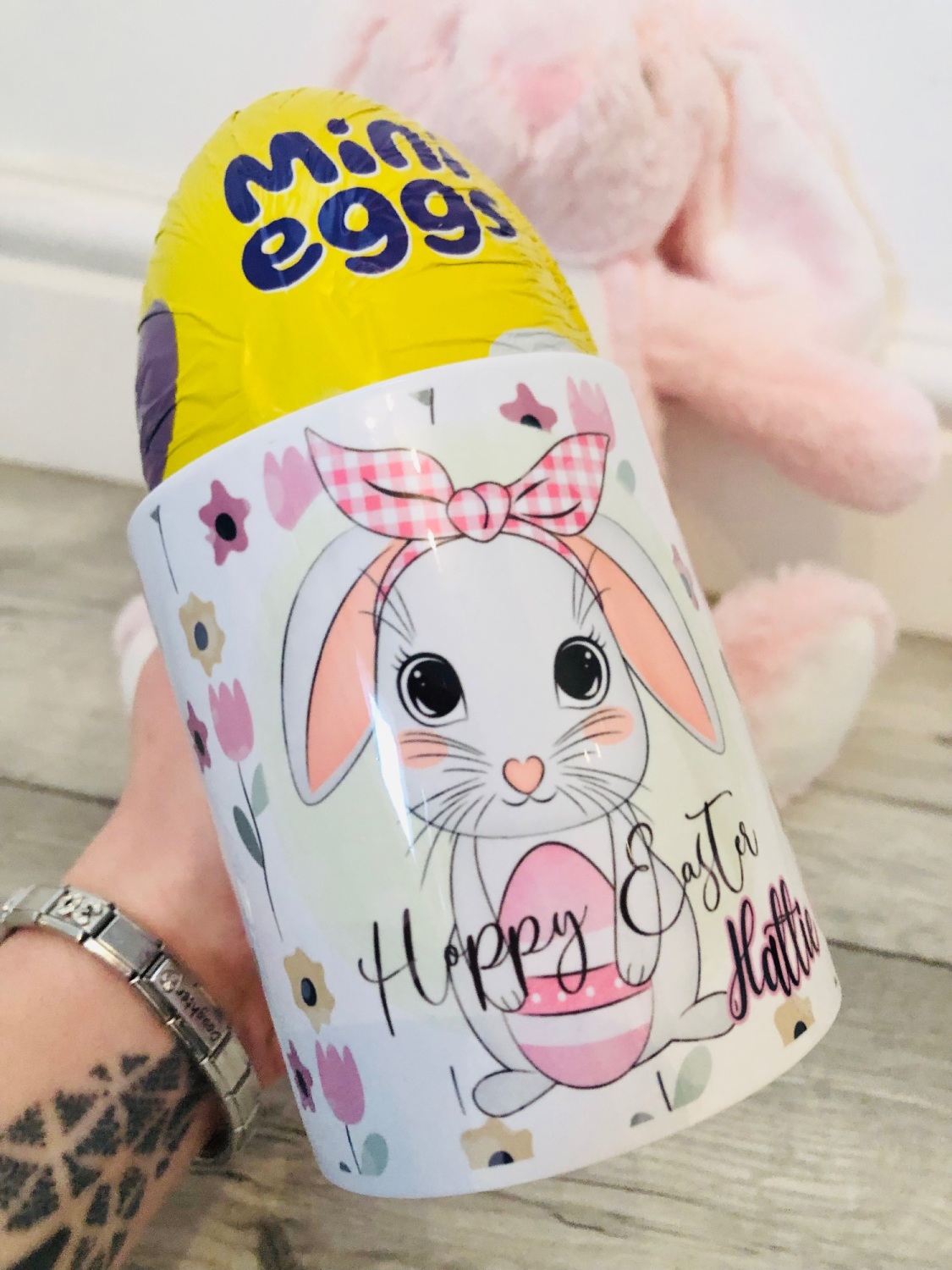 easter bunny personalised rabbit cute floral present personalised mug