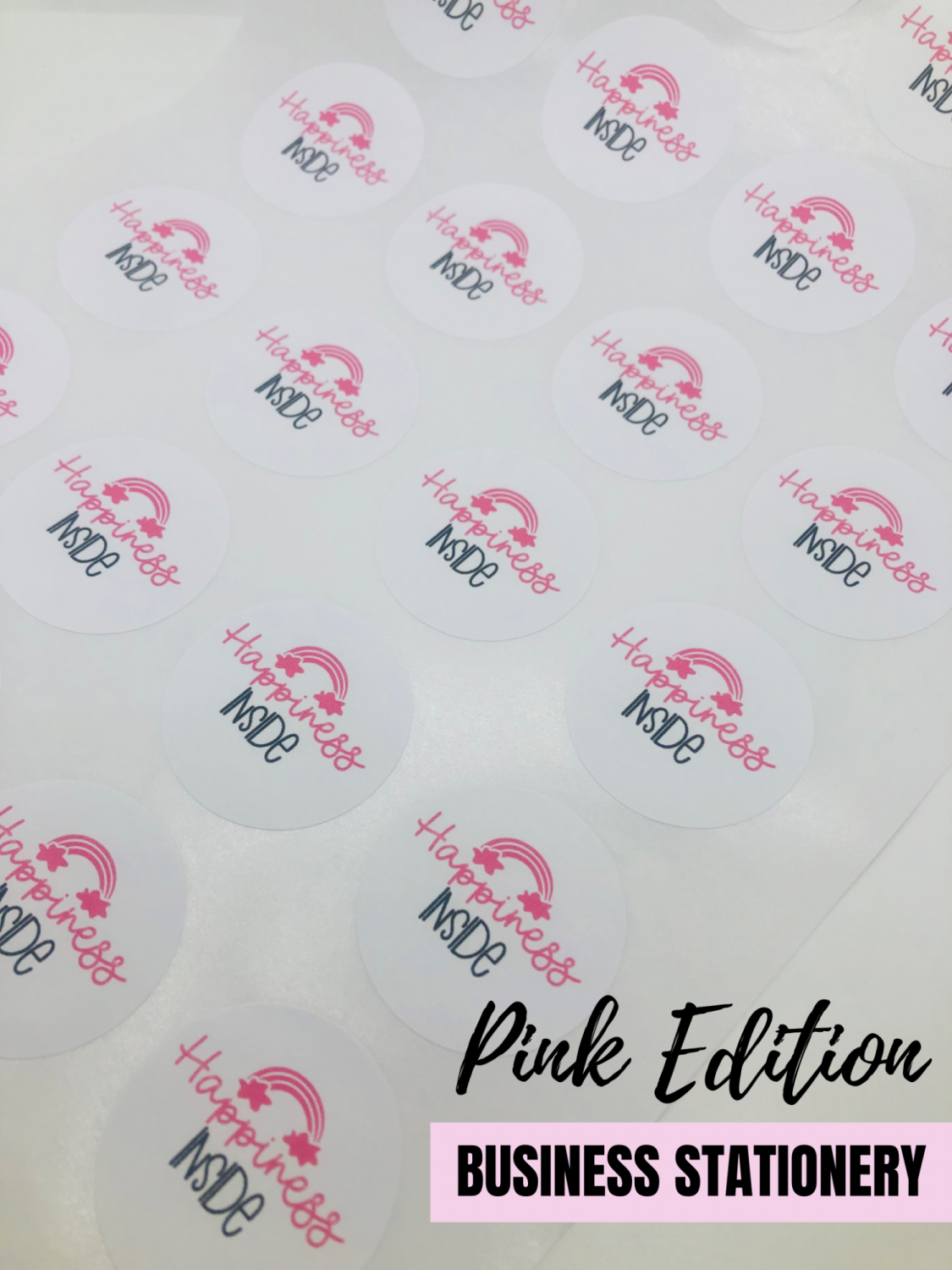 handmade with love pink stationery sticker bundle
