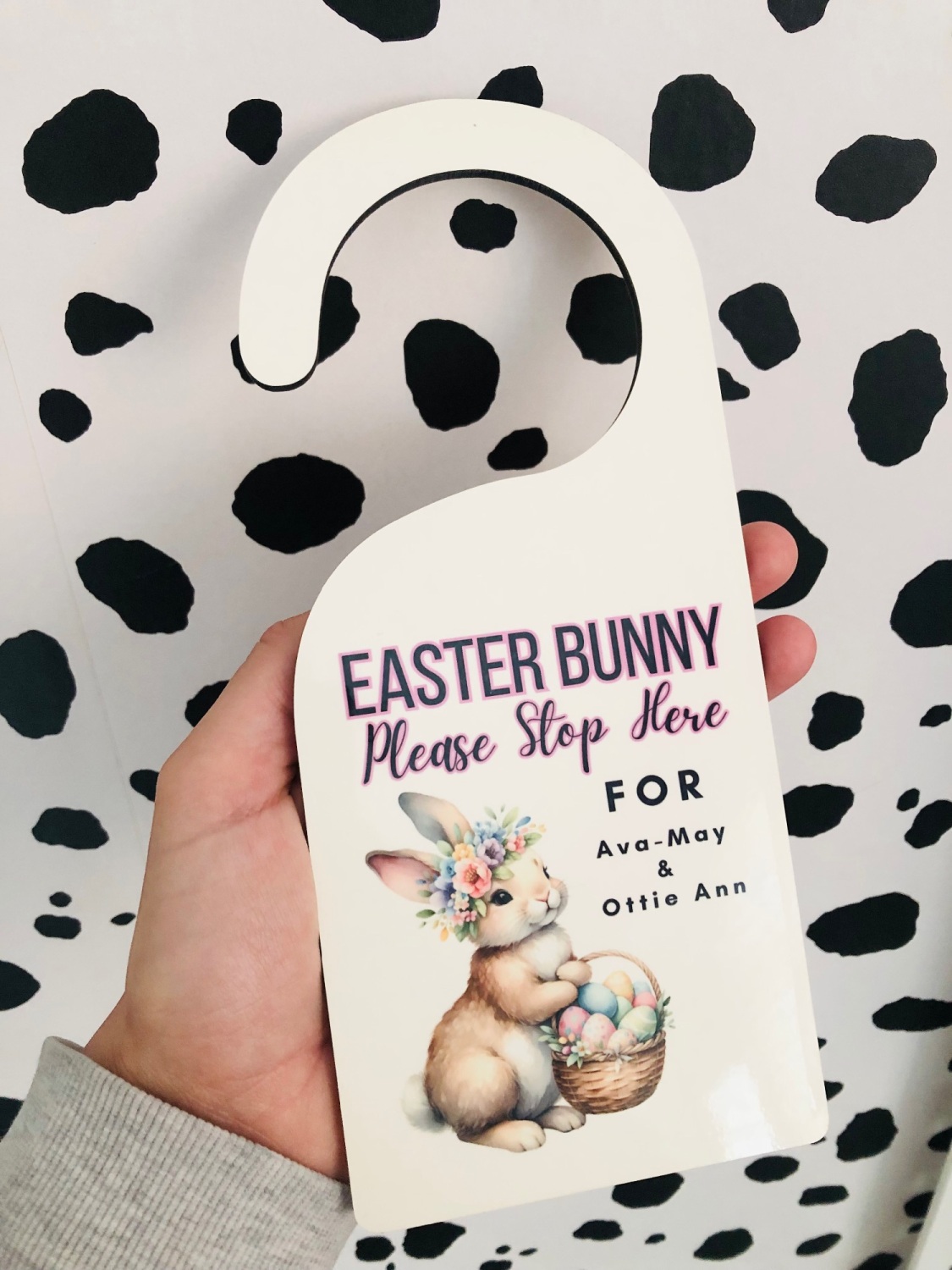 easter bunny door sign plaque sign present gift
