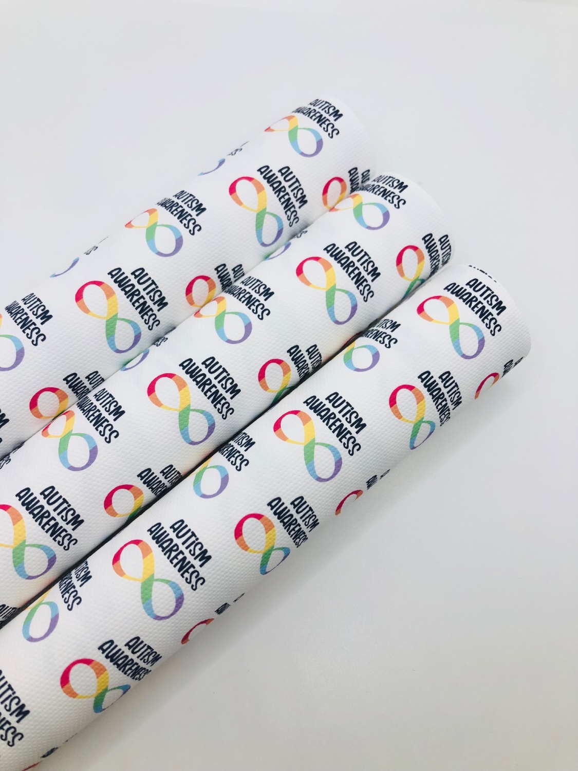 infinity autism awareness printed canvas sheet fabric bow making