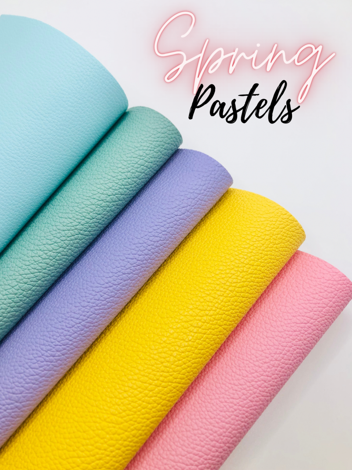 A5 Soft Leatherette Pastel Spring theme litchi leather bundle