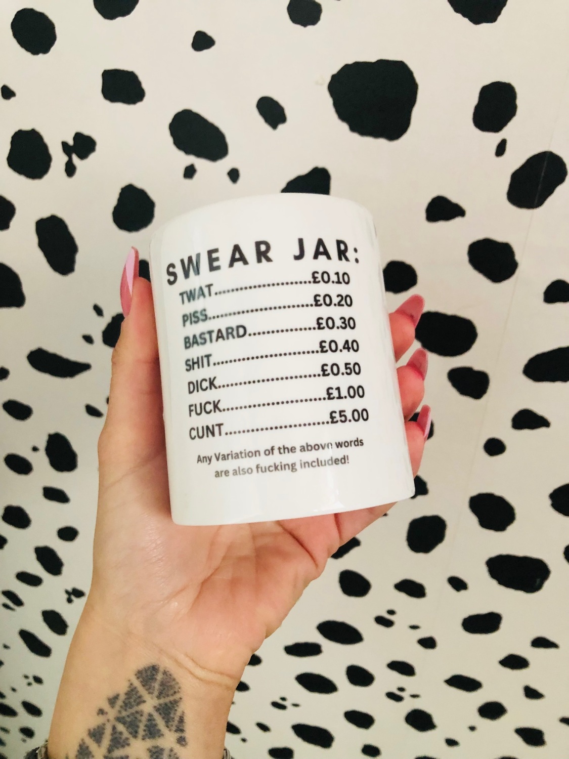 swear jar fines money jar tin pot fathers day joke