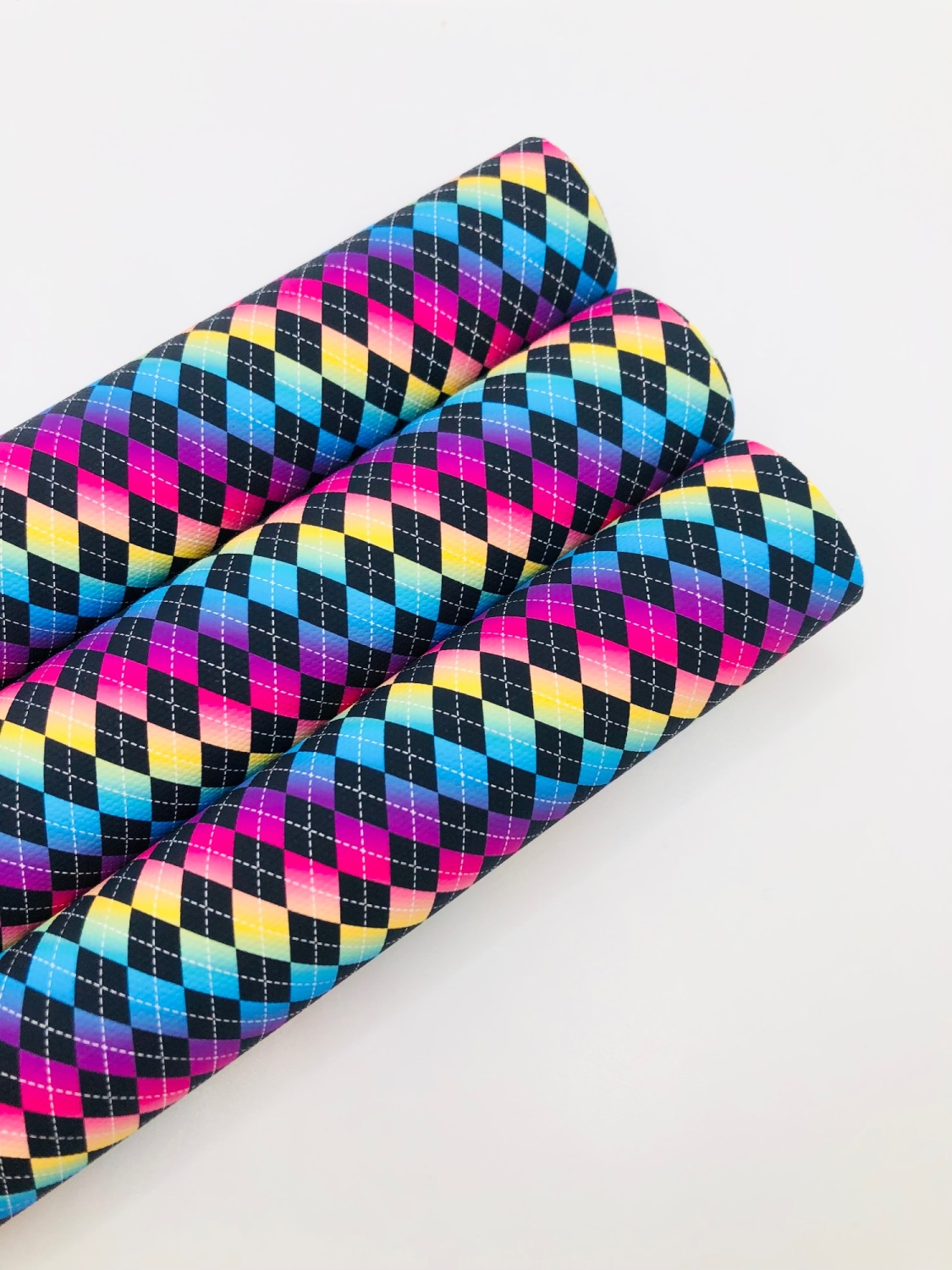 rainbow diamond checkerboard printed canvas sheet