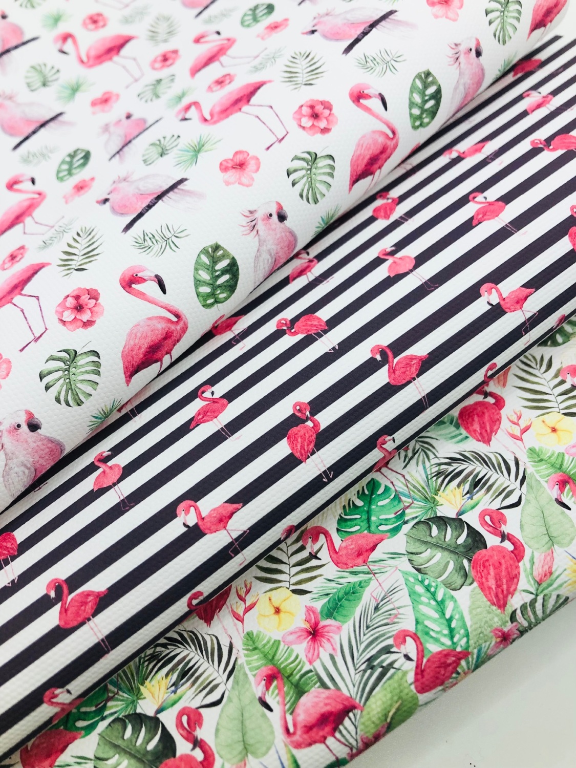 Fancy flamingo fiver friday printed fabric canvas sheet bundle