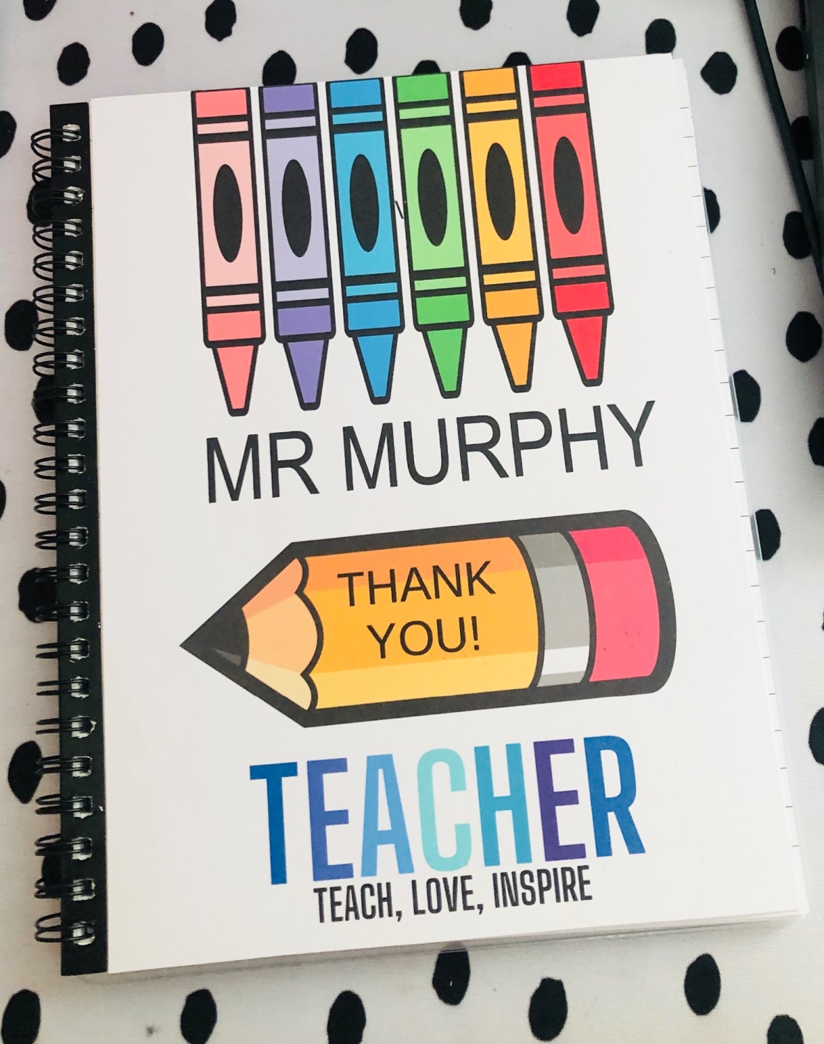 teacher crayon pencil crayons kids caffeine book personalised ...